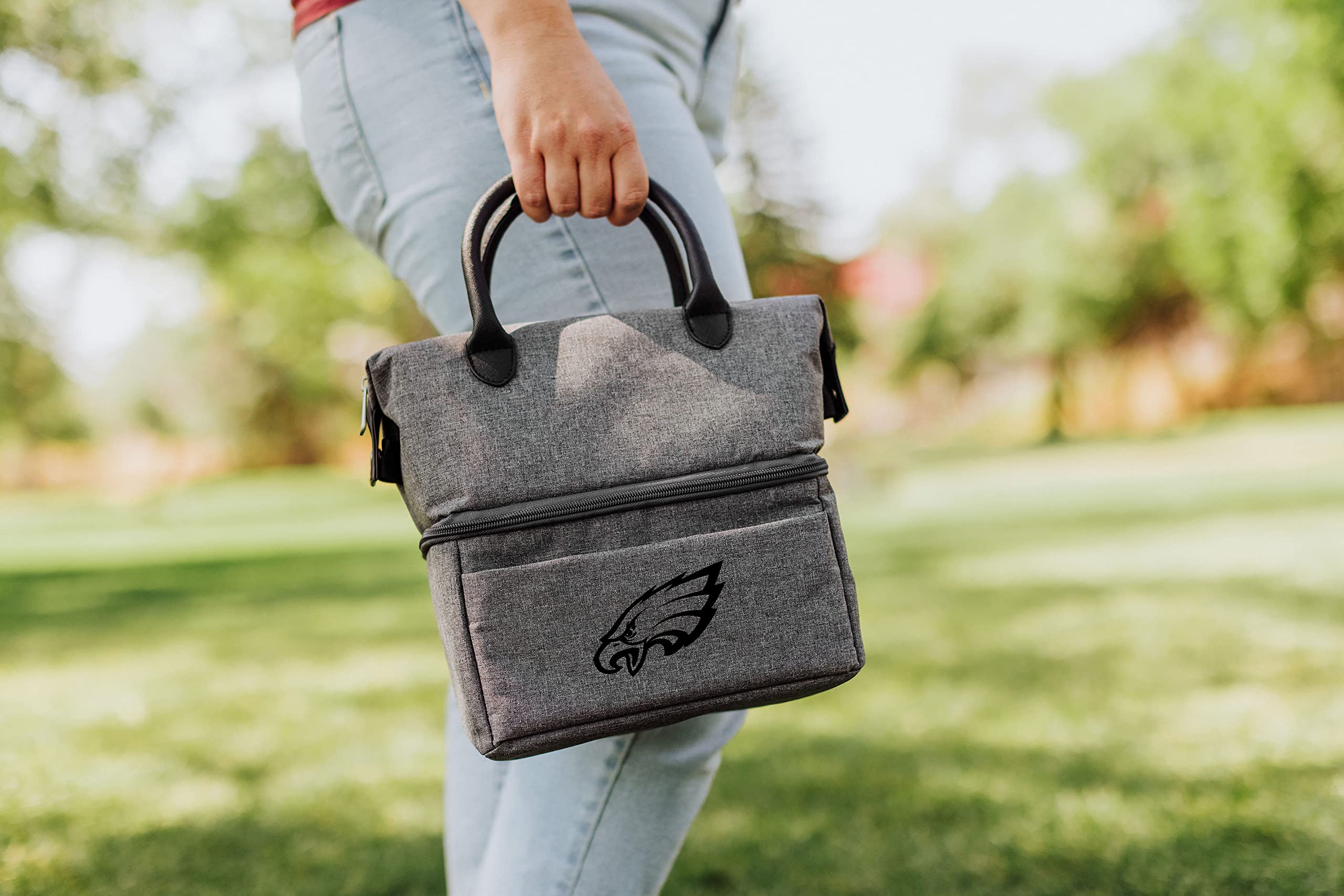 PICNIC TIME NFL Philadelphia Eagles Urban Lunch Bag - Cooler Lunch Tote - Insulated Lunch Bag, (Gray with Black Accents)