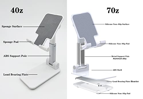 USStarStore Adjustable Cell Phone Stand for Desk, Angle Height Adjustable Cell Phone Stand for Desk, Case Friendly Phone Holder Stand for Desk (Black 7 oz)