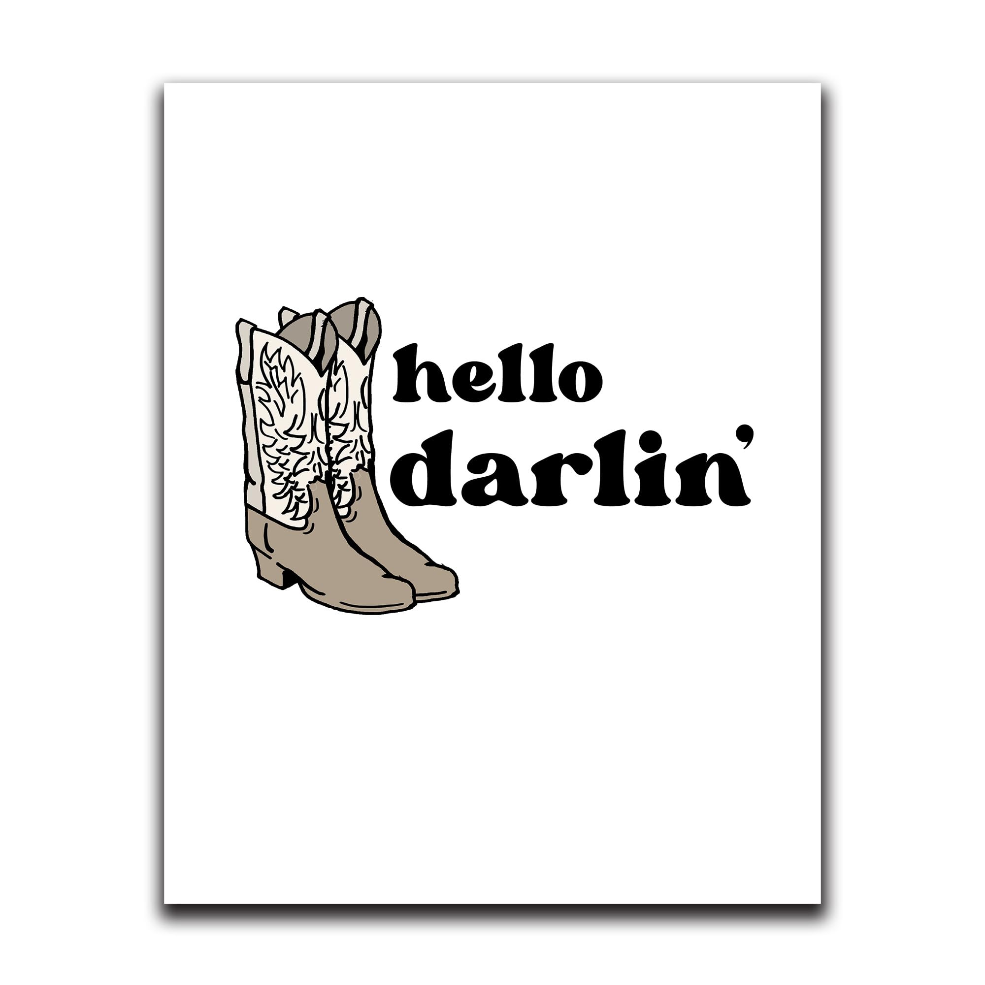 Moonlight Makers Funny Wall Decor With Sayings, Hello Darlin', Funny Wall Art, Room Decor for Bedroom, Bathroom, Kitchen, Office, Living Room, Apartment, and Dorm Room (8"x10")
