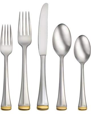 Oneida Gold Dorchester 75 Piece Fine Golden Flatware Set