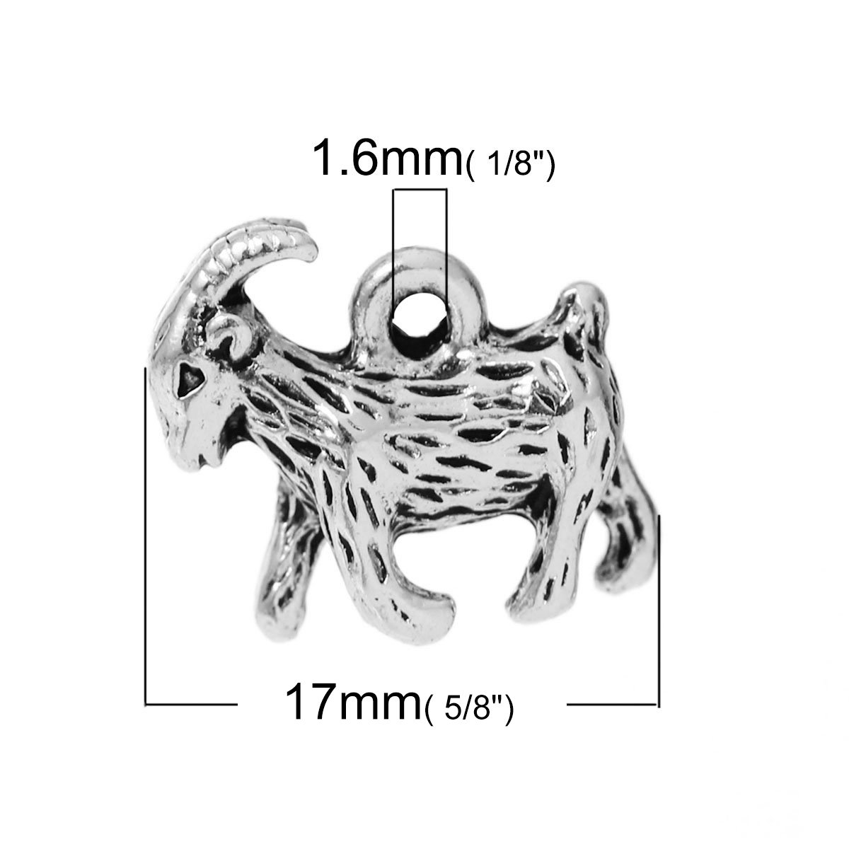 JGFinds Farming Charm Pendants 50 Pack, Silver Tone On the Farm (30 Pig and 20 Goat)