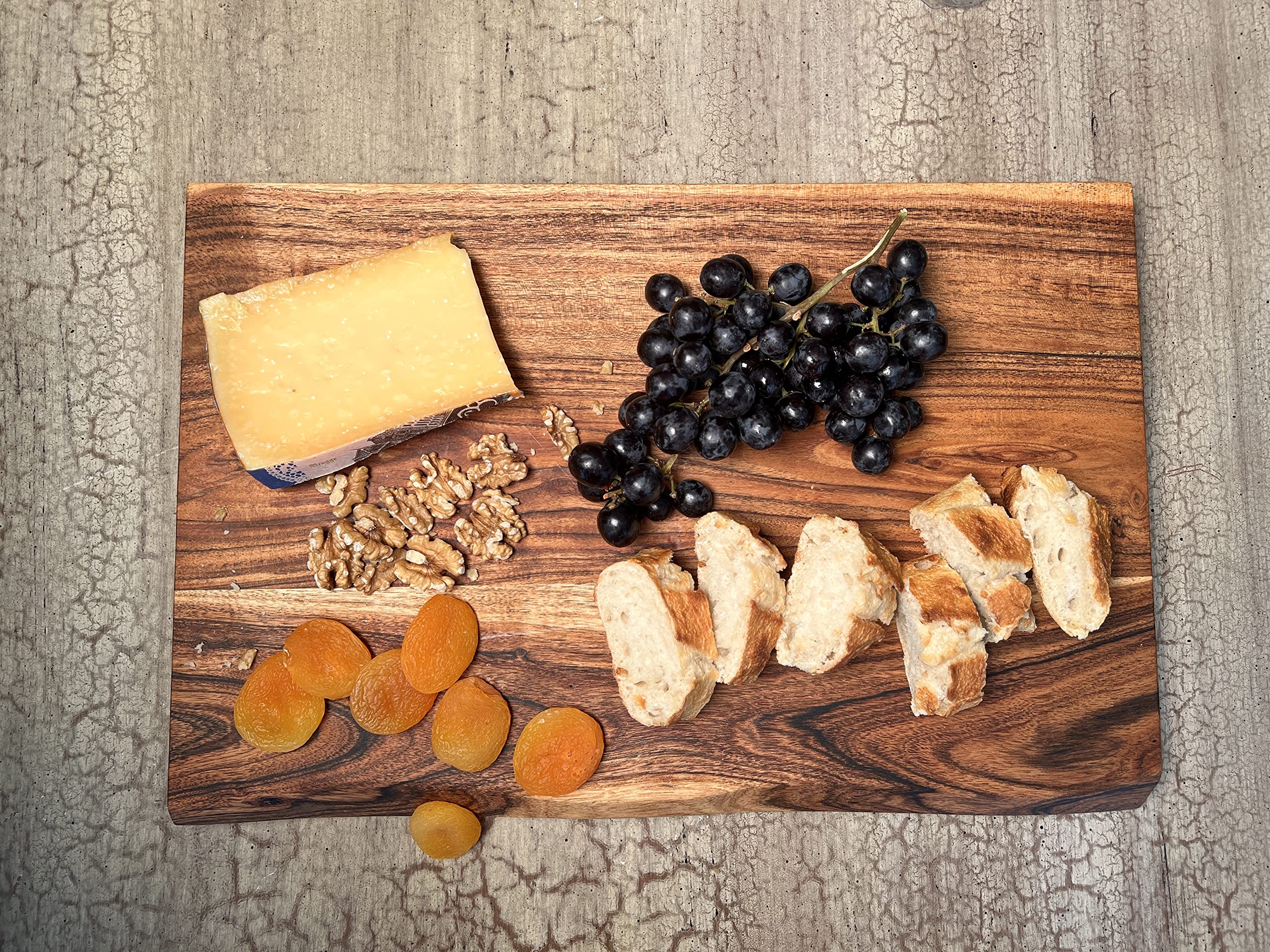 Mountain Woods Large Brown Hand Crafted Live Edge Cutting Board | Serving Tray made Solid Acacia HardWood | Charcuterie Board | Chopping Board for Vegetables, Fruits and Meat | Cheese Board - 18"