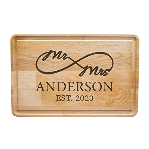 Personalized Cutting Board | Couple Cutting Board | Customized Cutting Board | Handmade Cutting Board | Couple Gift | Wedding Cutting Board | Anniversary Gift for Couple (Without Handle)