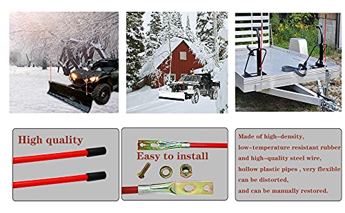 SEASAIL Snow Plow Blade Guides 27'' Extended Markers with Accessories Fit for Boss Blizzard SNO-Way Western Snow plows 62265 Red Eye Catching