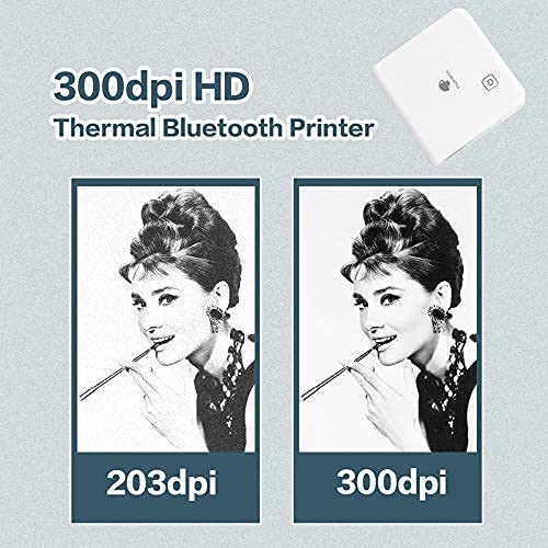 Phomemo M02 Pro Mini Printer- Bluetooth Thermal Photo Printer with 3 Rolls Colorful Sticker Paper, Compatible with iOS + Android for Plan Journal, Study Notes, Art Creation, Work, Gift
