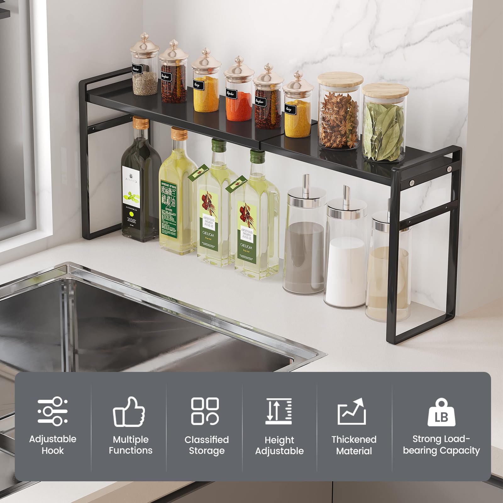 WOCHUANGSI 1pcs Small Narrow Tall Shelf for Windowsill Kitchen Organizer Window Sill Plant Shelf Stackable Shelves Bathroom Sill Thin Shelves for Narrow Spaces Counter Top Racks