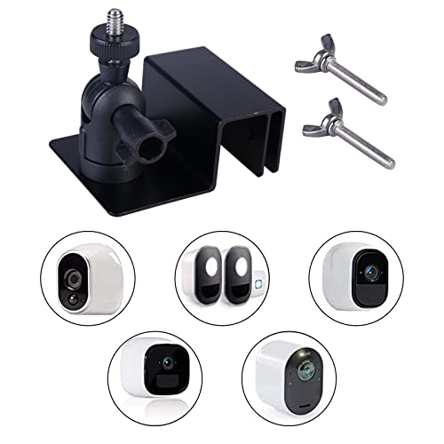Mount for Ring Solar Panel: 2Pcs Universal Solar Panel Gutter Mount for Ring,Weatherproof Aluminum Alloy Mount Bracket for Arlo HD,Arlo pro,Arlo pro2,Arlo Light,Arlo Utra,Solar Panel (Black)