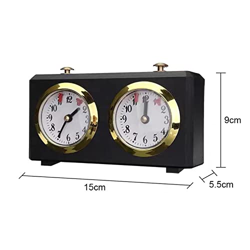 Qlisytpps Analog Chess Clock Timer Mechanical Chess Timer Professional Competition I-GO Count Up Count Down Timer, Analog for Chess Board Games International Chess & I-GO No Battery Needed