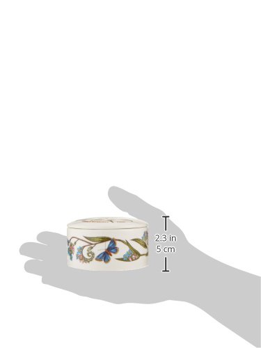 Portmeirion Botanic Garden Set of 3 Covered Boxes | 3.5 Inch Mini Boxes | Ideal for Storing Trinkets and Jewelry | Assorted Floral Motifs | Dishwasher Safe