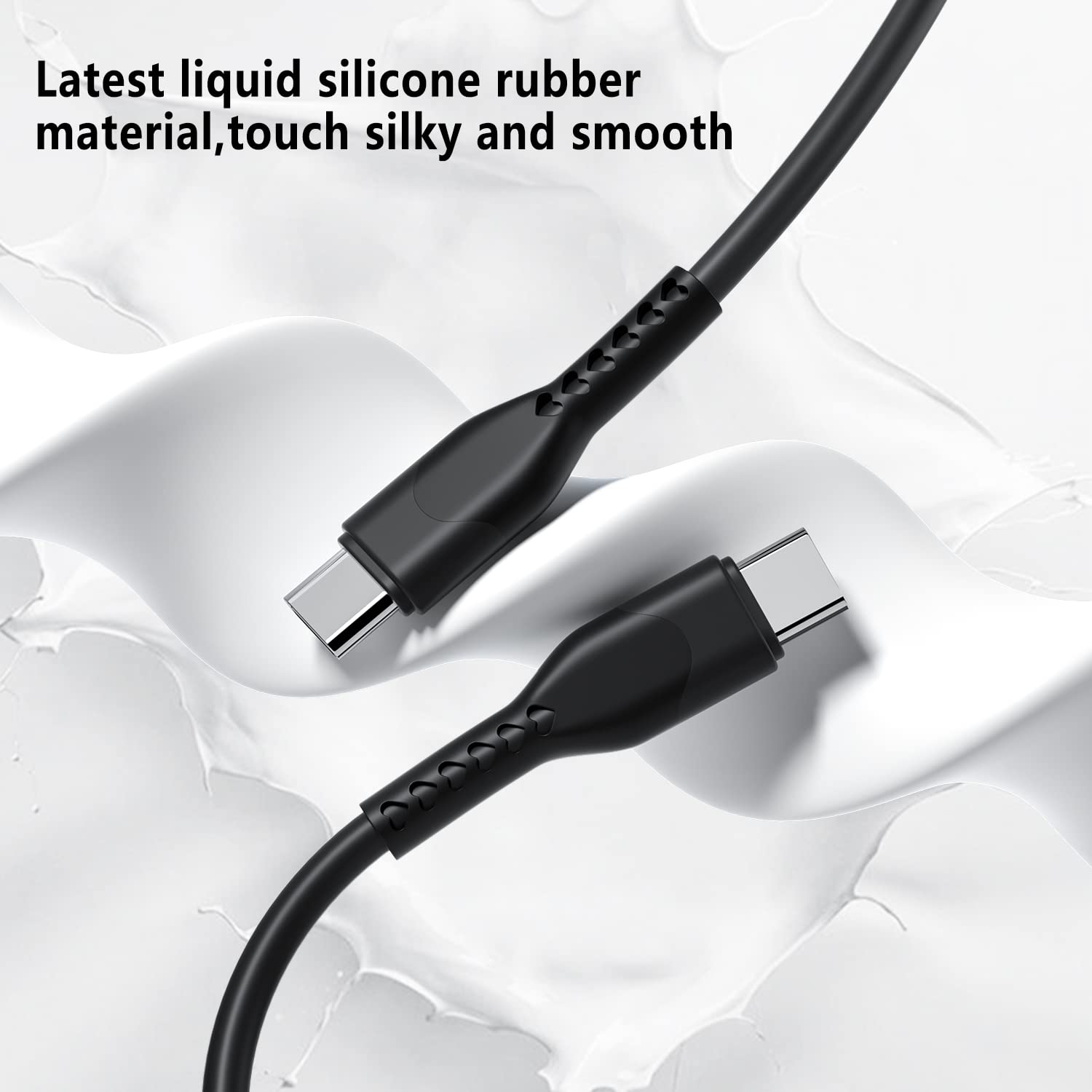 Super Fast Charging USB C to USB C Cable 60W 2Pack 3FT & 1FT Short USB C 90 Degree Type C to Type C Cable Fast Charging for Samsung S22 Note 20 iPad Pro MacBook Tablets LG Google etc.