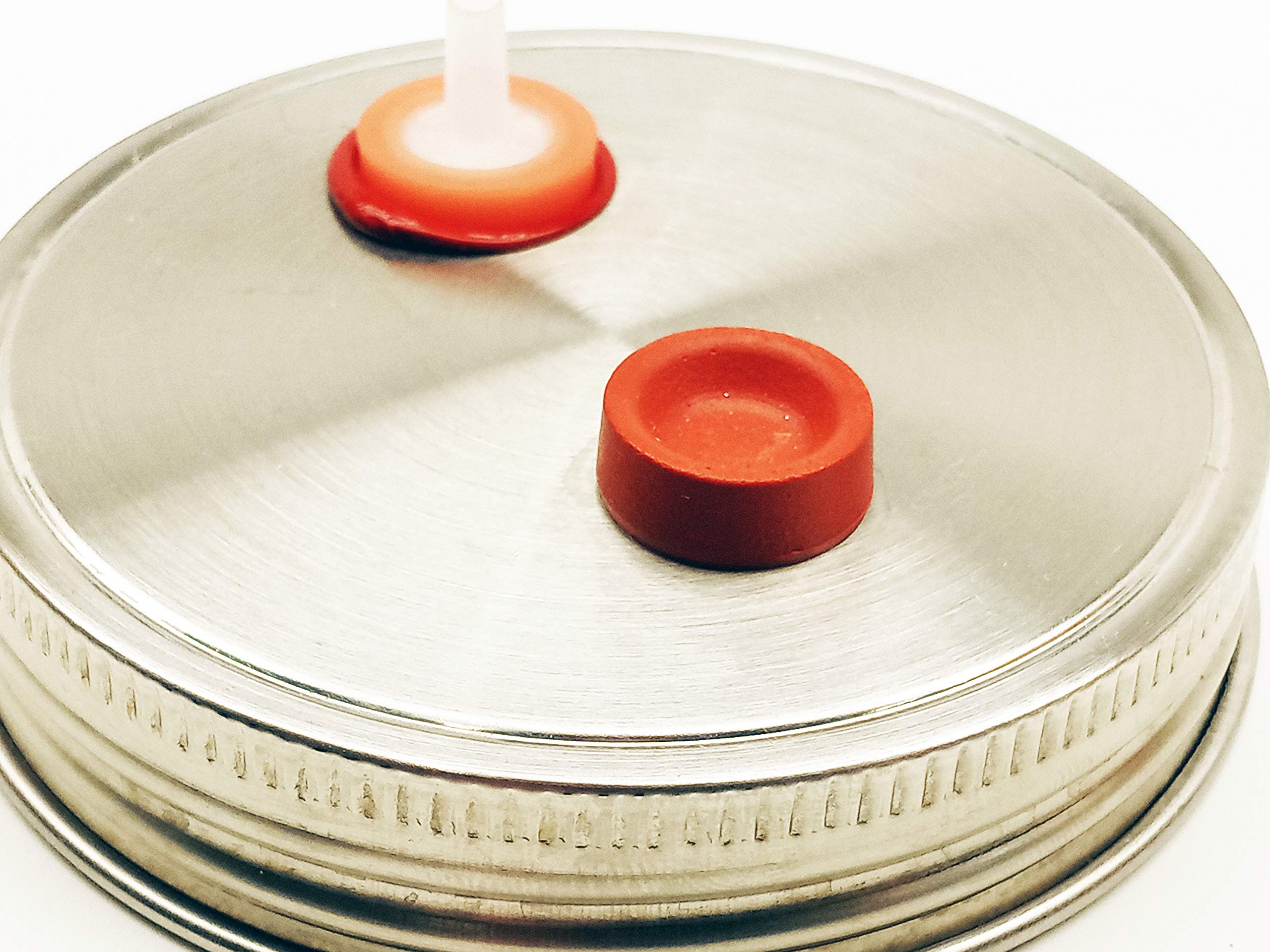 Mushroom Jar Lid for Liquid Culture Stainless Steel Metal Wide Mouth (6 Pack)
