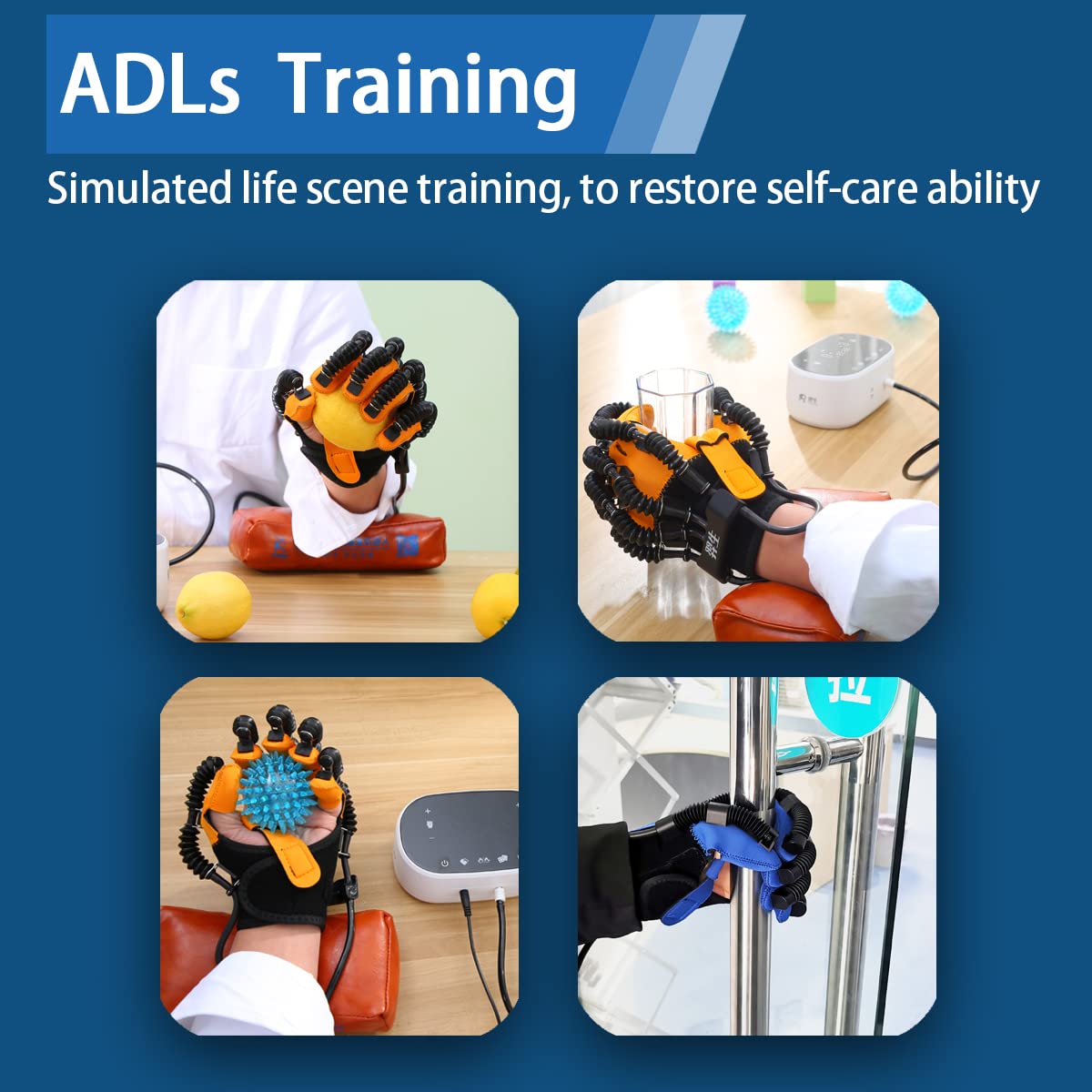 Syrebo Hand Rehabilitation Robot Gloves, E10 Upgrared Model with Rotary Switch Controled Individual Finger Training, Finger Hand Exercise Recovery Equipment for Hand Dysfunction Patients