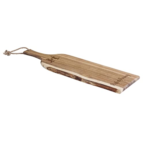 PICNIC TIME Disney Mickey Mouse & Minnie Mouse Artisan 24" Acacia Charcuterie Board with Raw Wood Edge, Cheese Board, Serving Platter, (Acacia Wood)