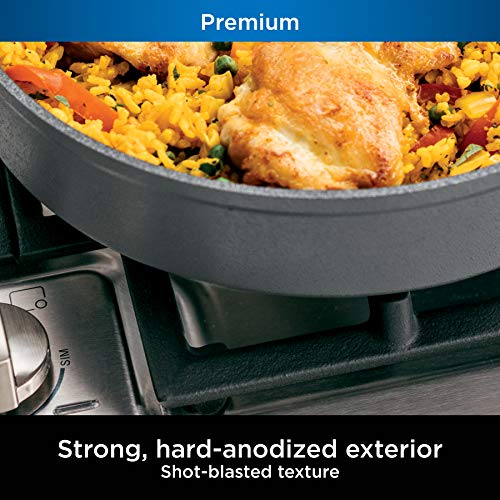 Ninja C39600 Foodi NeverStick Premium Hard-Anodized 13-Piece Cookware Set, Guaranteed to Never Stick, Nonstick, Durable, Oven Safe to 500°F, Grey