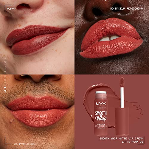 NYX PROFESSIONAL MAKEUP Smooth Whip Matte Lip Cream, Long Lasting, Moisturizing, Vegan Liquid Lipstick - Latte Foam (Pinky Mauve)