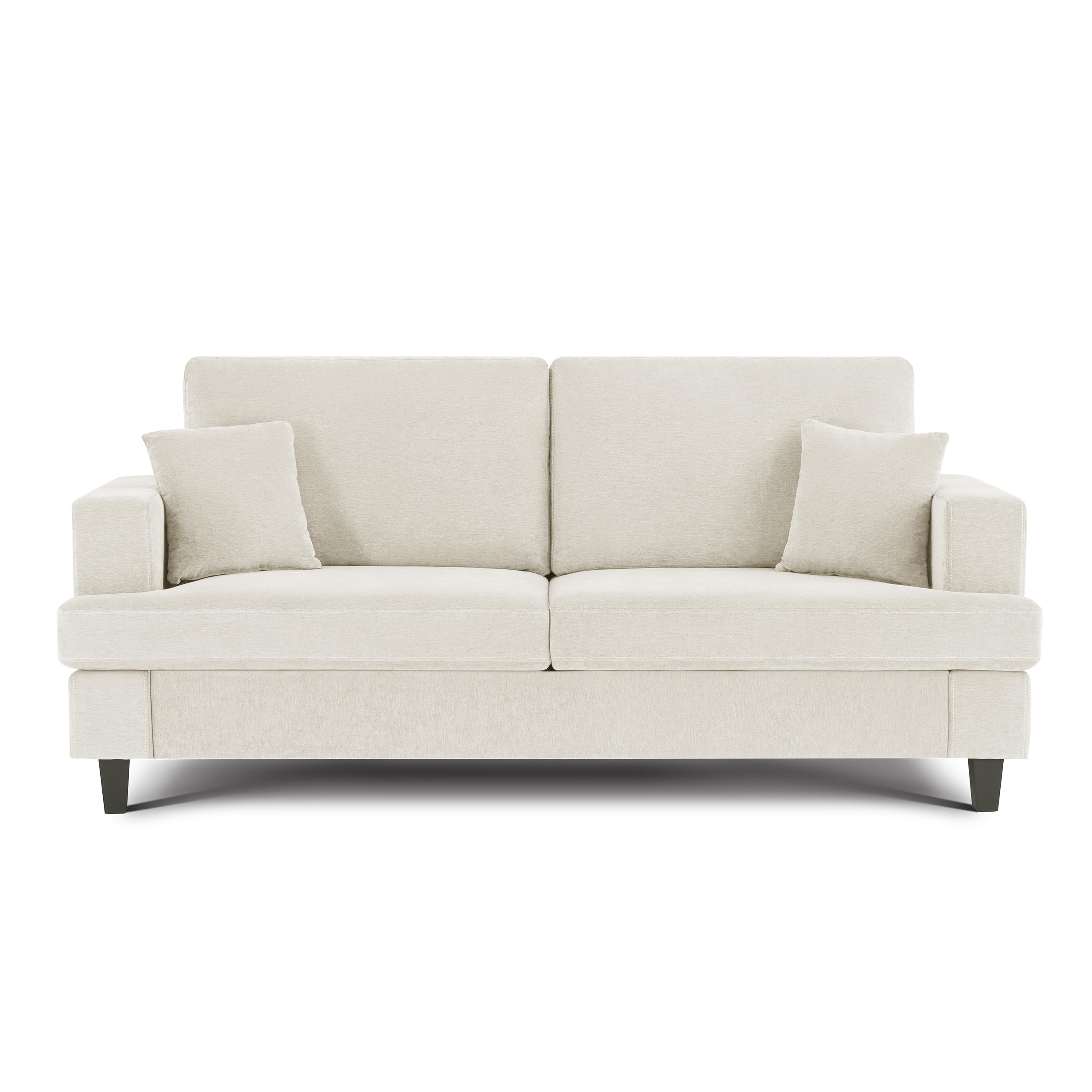 Weture 78β Couches for Living Room, Mid Century Modern Couch, 3 Seat Couches and Sofas with Extra Deep Seats Sofas for Living Room with Upholstered Pillows Comfy Sofa with Solid Wooden Frame, Beige