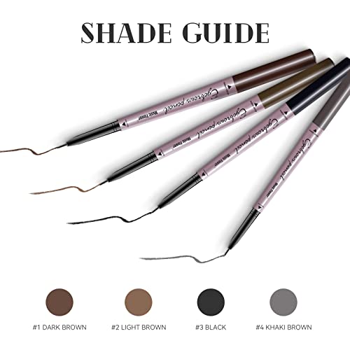 Music Flower Double Ended Eyebrow Pencil, Waterproof Natural Brow Enhancing Pen, Long lasting Eye Makeup, Pack of 1, Dark Brown