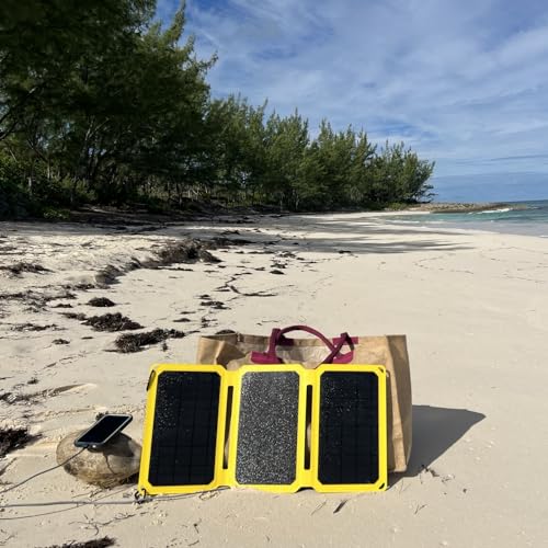 SunJack 25 Watt Foldable IP67 Waterproof ETFE Monocrystalline Solar Panel Charger with USB-C and USB-A for Cell Phones, Tablets and Portable for Backpacking, Camping, Hiking and More