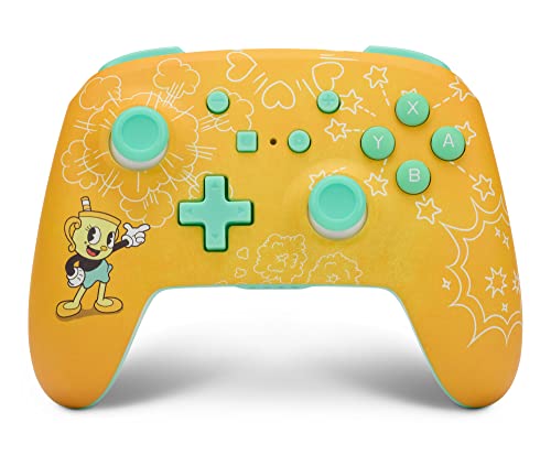 PowerA Enhanced Wireless Controller for Nintendo Switch - Cuphead: Ms. Chalice, Gamepad, game controller, Bluetooth controller, AA Battery