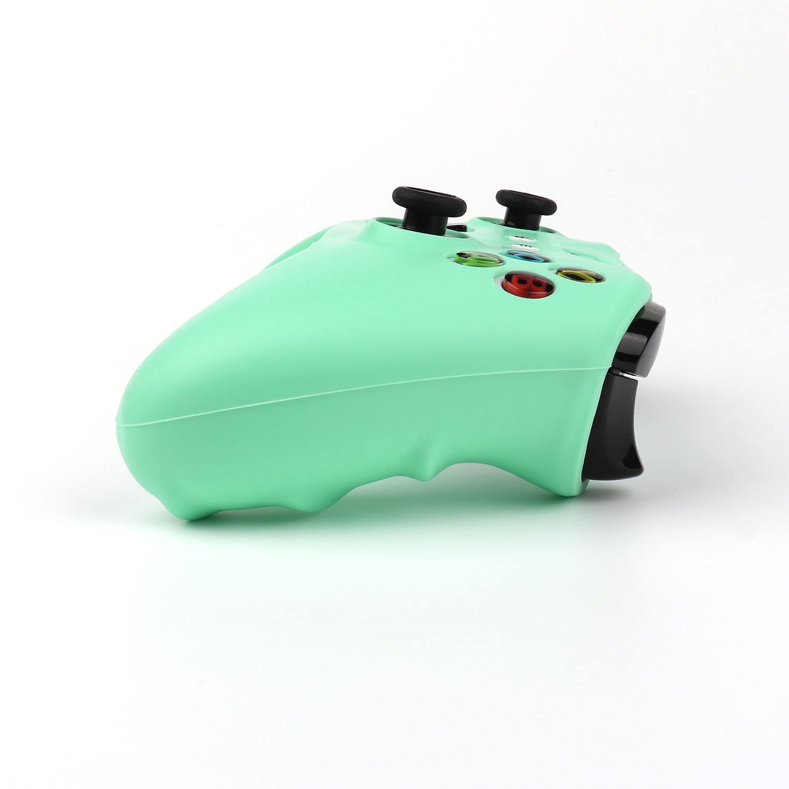 ROTOMOON Pure Green Silicone Controller Skins for Xbox One with 8 Thumb Grips, Sweat-Proof Anti-Slip Controller Cover Skin Protector Compatible with Xbox One S/X Controller