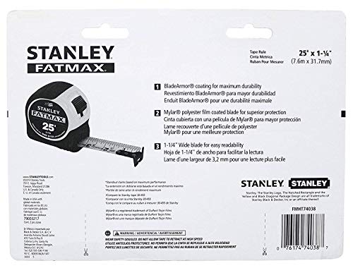 Stanley Consumer Tools FMHT74038 25' Fatmax Tape Measure, 2 Tape Measures per Pack, 4 Tape Measures Total