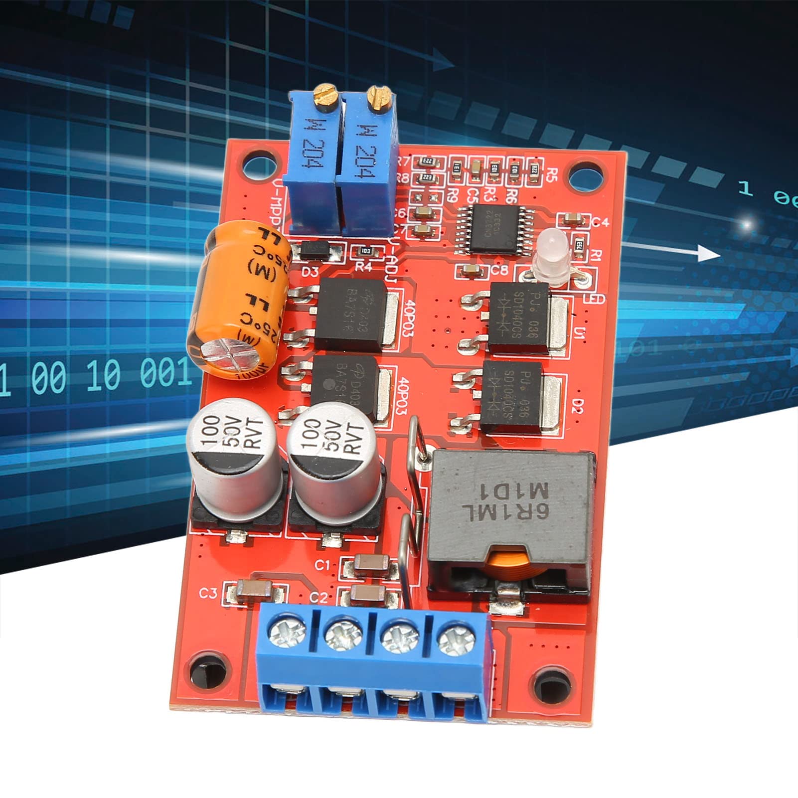 MPPT Solar Panel Controller Module, Solar Charger Module with Reverse Connection Low Power Consumption Battery Charger Module for Lithium Battery, High Power LED