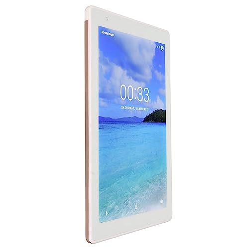 MAVIS LAVEN HD Tablet, 4GB RAM 64GB ROM HD Display 2MP Front 5MP Rear 2.4G 5G WiFi Calling Tablet Gold 100‑240V Dual Cards Dual Standby for Watching for Android 10 (US Plug)