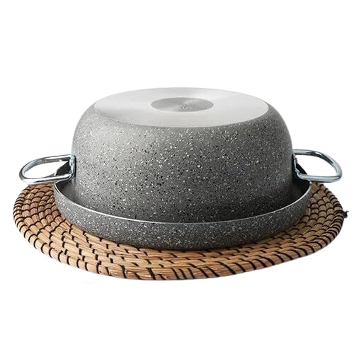 Traditional Maqluba Cooking Pot with Tray, Nonstick Granite Coated Maklouba Pot and Tray, Cooking Pot with Tray for Flipping, Even Heat Distribution, 2 Pcs