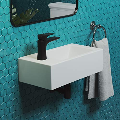 Swiss Madison Well Made Forever SM-WS315 Voltaire Wall Hung Sink, Glossy White