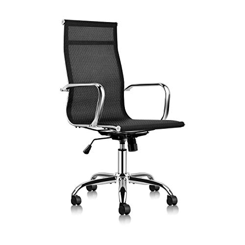 MASTERY MART High Back Office Chair, Mesh Fabric Task Chair, Swivel Chair, Mid Century Desk Chair with Armrests for Executive, Conference Room, Home Office