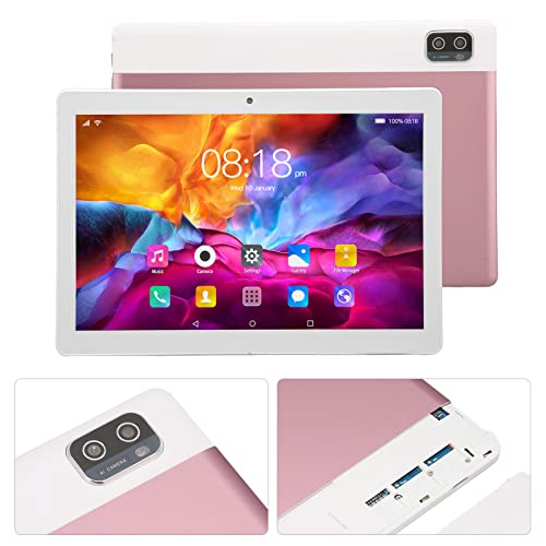 Tablet 10 Inches, 10.1 Inch Tablet Core CPU 5G 12 128 Gb 6GB 128GB 200W 500W 1960x1080 8800mAh Rose Gold Callable 100‑240V T WiFi for Android