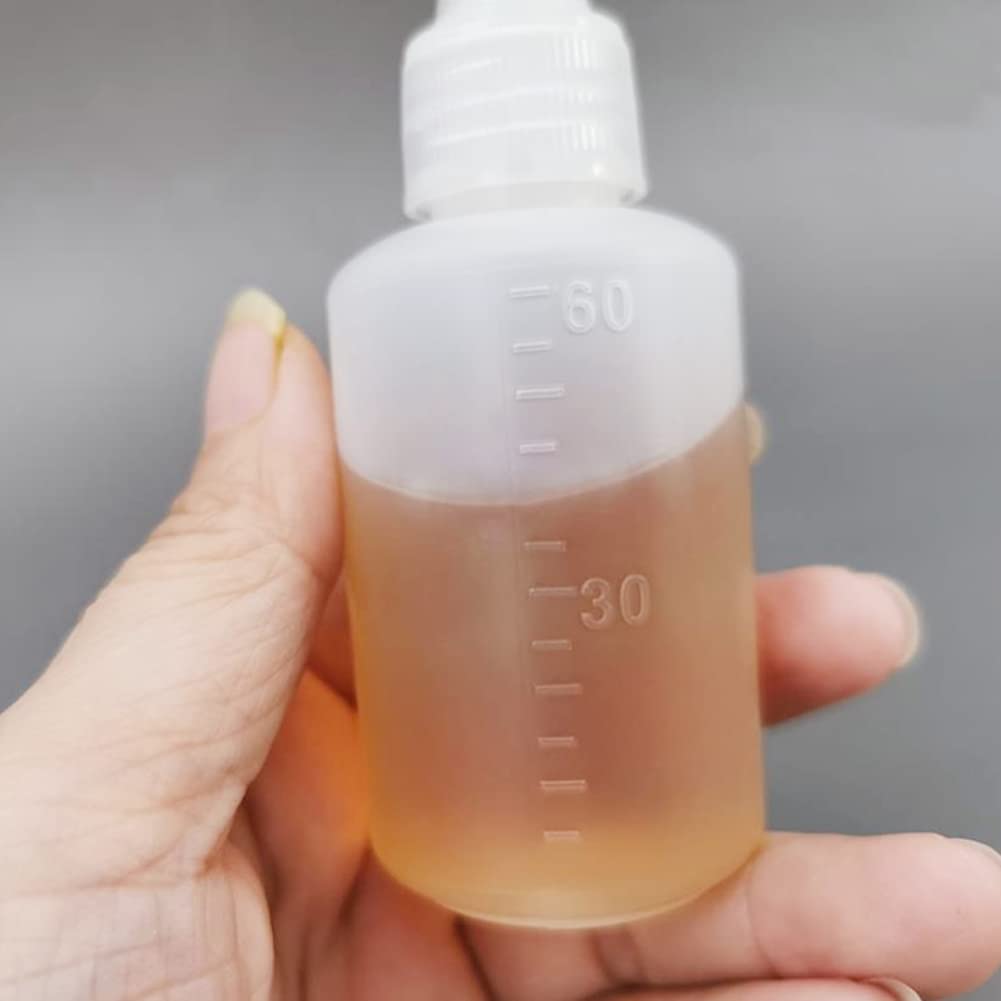 Plastic Squeeze Bottles With Scales 10 Pack Small Squeeze Bottles with Tip Caps Squirt Bottles for Liquid, Condiments, Sauces, Paint, Oil, Glue, Icing, Baking, Art Crafts, BBQ (60ml/2oz)