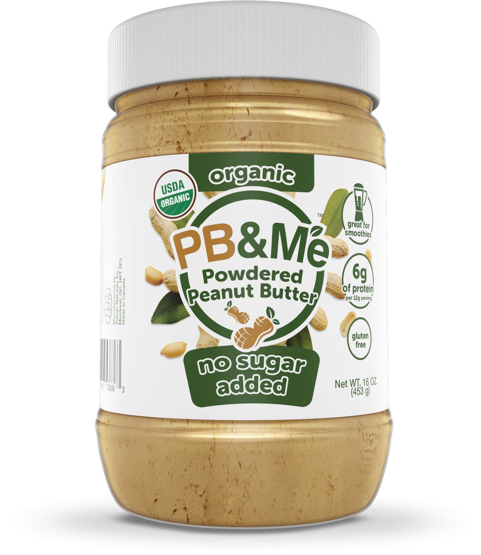 Organic Powdered Peanut Butter by PB&Me: No Sugar Added, Gluten Free, Plant Protein, Keto Snack,1 6oz - For Baking, Smoothies, and Protein Shakes with Premium Blend, Nutrient-Rich, and Gourmet Taste