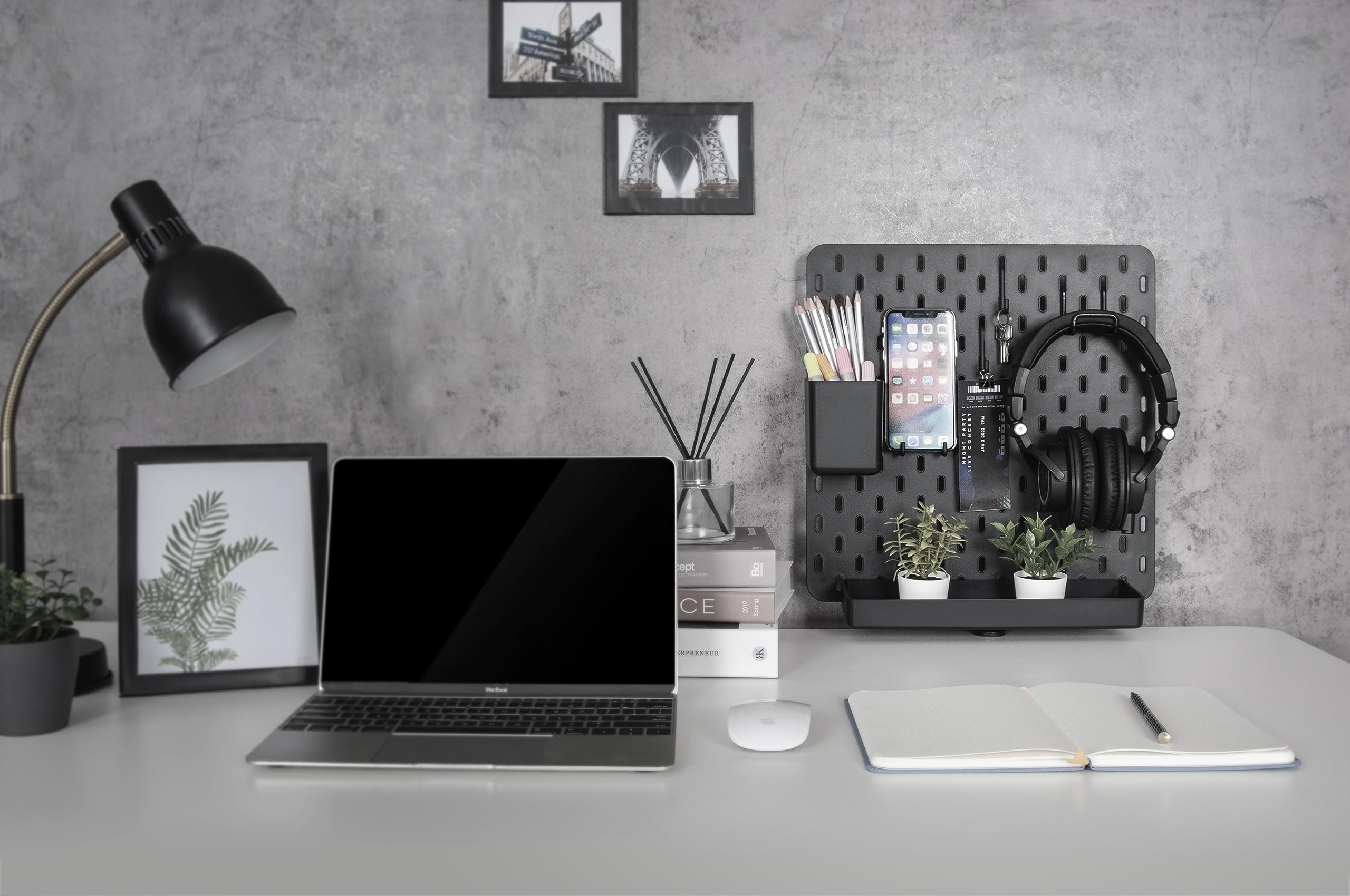 MAX SMART Clamp-on Desk Pegboard, Desk Privacy Panel, Office & Gaming Desk Organizer, Standing Desk Accessory - Efficiently Organize Above or Under Desk Placement