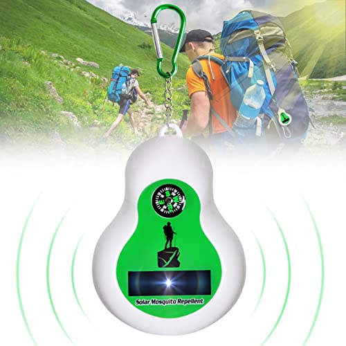 Solar Ultrasonic Outdoor Mosquito Repellent Bug Zapper Outdoor with Compass, Zapper Mosquito Can be Hung Zapper Electronic Insect Killer Design for Camping, Mountaineering, Picnic, Cycling
