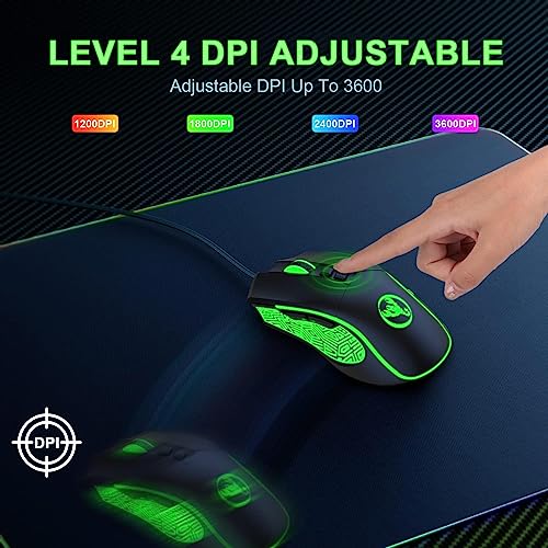 SELORSS Gaming RGB Wired Keyboard and Mouse Combo - USB Gaming Keyboard Compact 61 Keys RGB LED Backlit & Gaming Mouse 6400 DPI - Wired Switch Contoller for Nintendo,Windows PC Gamers,PS4-4 in 1