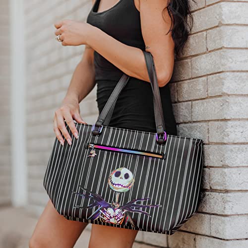 PICNIC TIME Disney Nightmare Before Christmas Uptown Cooler Tote Bag, Insulated Purse Lunch Bag for Her, Stylish Beach Bag Soft Cooler, (Black)