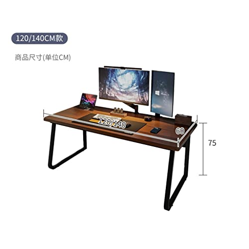 JIMEOG Computer Desk Desktop Game Table Bedroom Simple Office Student Table Study Family Table Without Chair (Color : D, Size : 140CM)