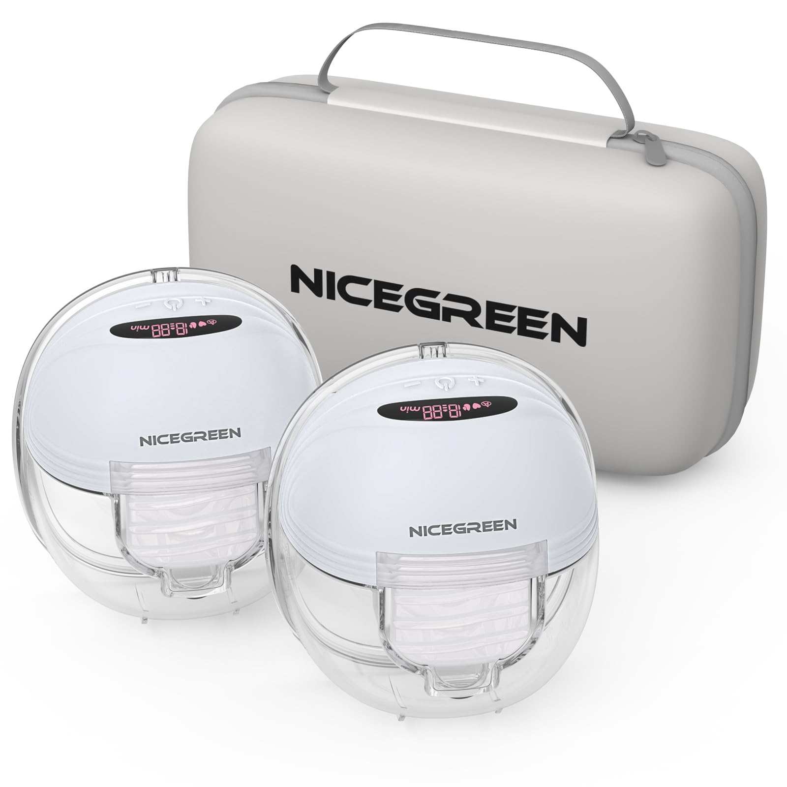 NICEGREEN LIFE Breast Pumps Hands-Free, Wearable Breast Pump for Breastfeeding, 3 Modes & 12 Levels with LED Display, Low Noise with Memory Function Electric Rechargeable Pump
