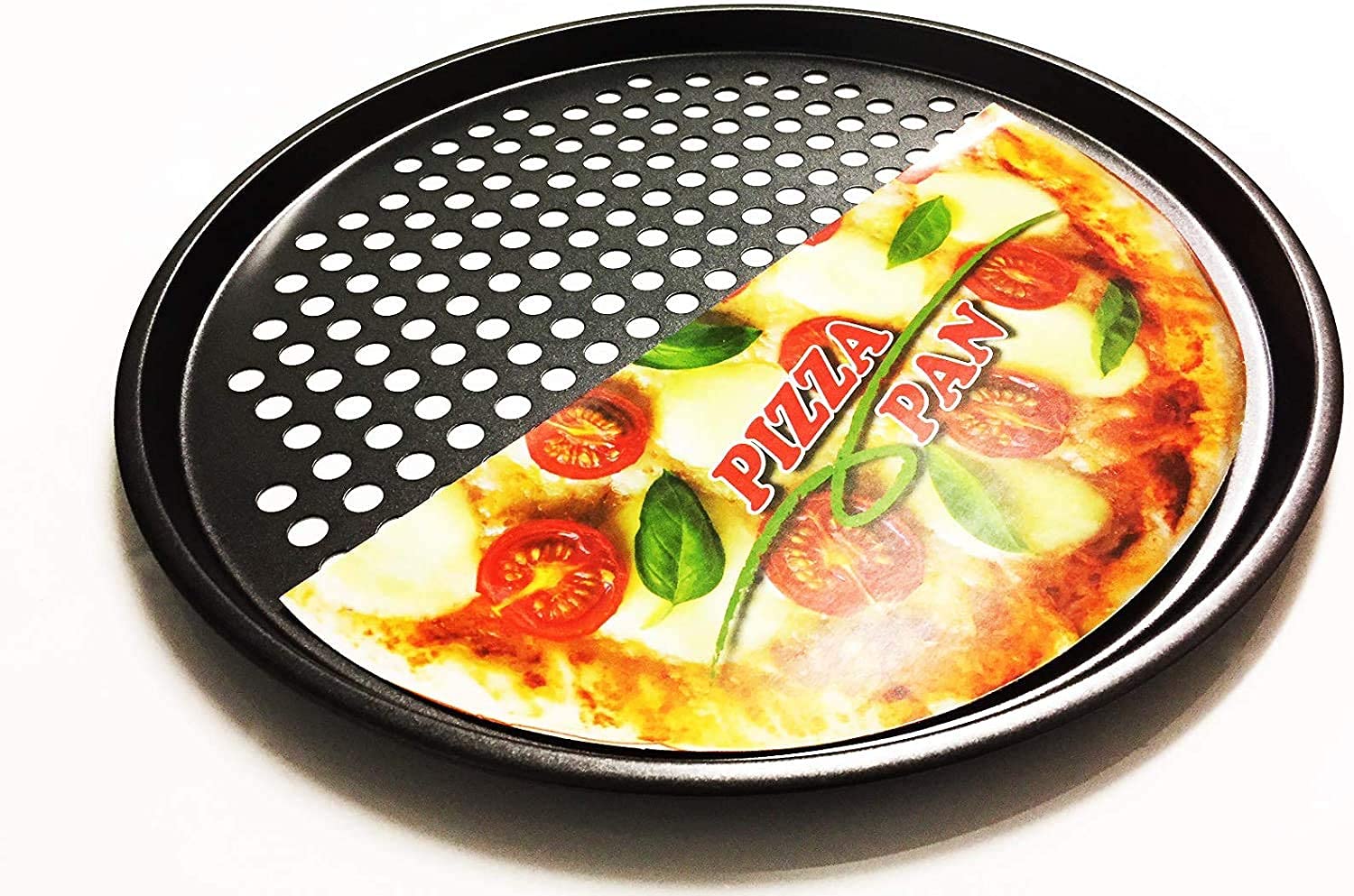 Pizza Pan with holes -Nonstick Carbon Steel Pizza Pan, Pizza pans,Pizza Tray Bakeware Perforated Round For Home Kitchen - PROFESSIONAL CLASS 32.5CM Diameter 12 3/4" INCHES with Fast Crisp Technology