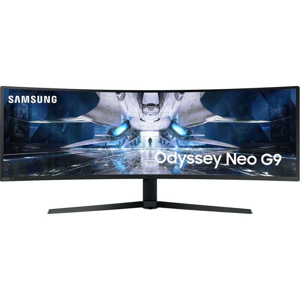 SAMSUNG 49" Odyssey Neo G9 Series G95NA 4K UHD Curved Gaming Monitor, 240Hz, 1ms, Mini LED Display, G-Sync and FreeSync Premium Pro, LS49AG952NNXZA, White & Black
