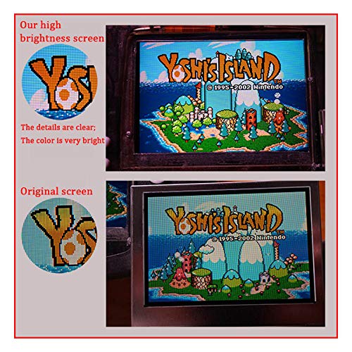 QULIT Replacement IPS LCD Screen with Ribbon Cable Screen Cover Repair Full Kit for Gameboy Advance Game Console