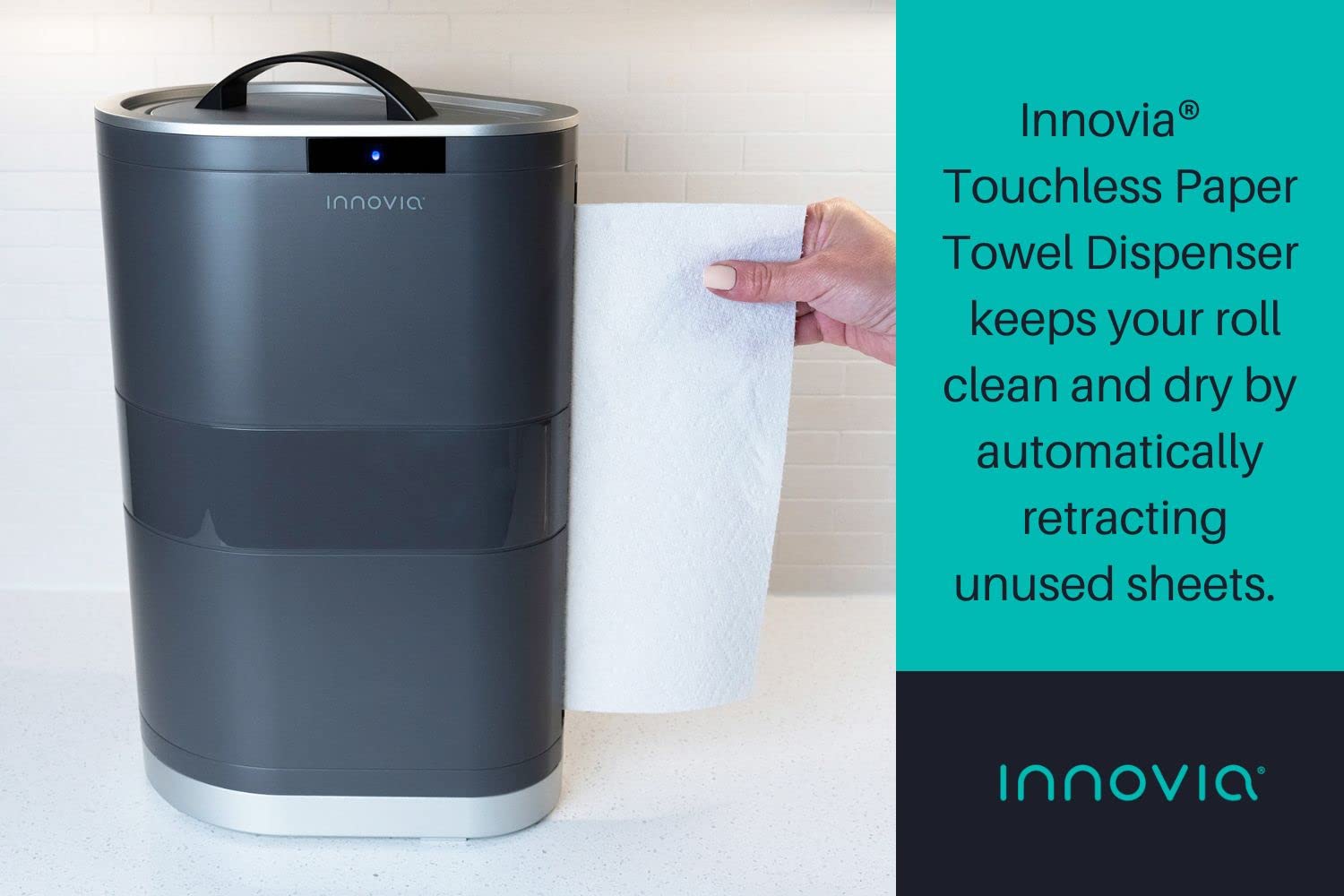 New! Innovia Countertop Touchless Paper Towel Dispenser in Grey