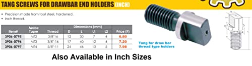 VERTEX 3900-0791 Tang Screw for Mt3 Draw Bar M12 x 1.75