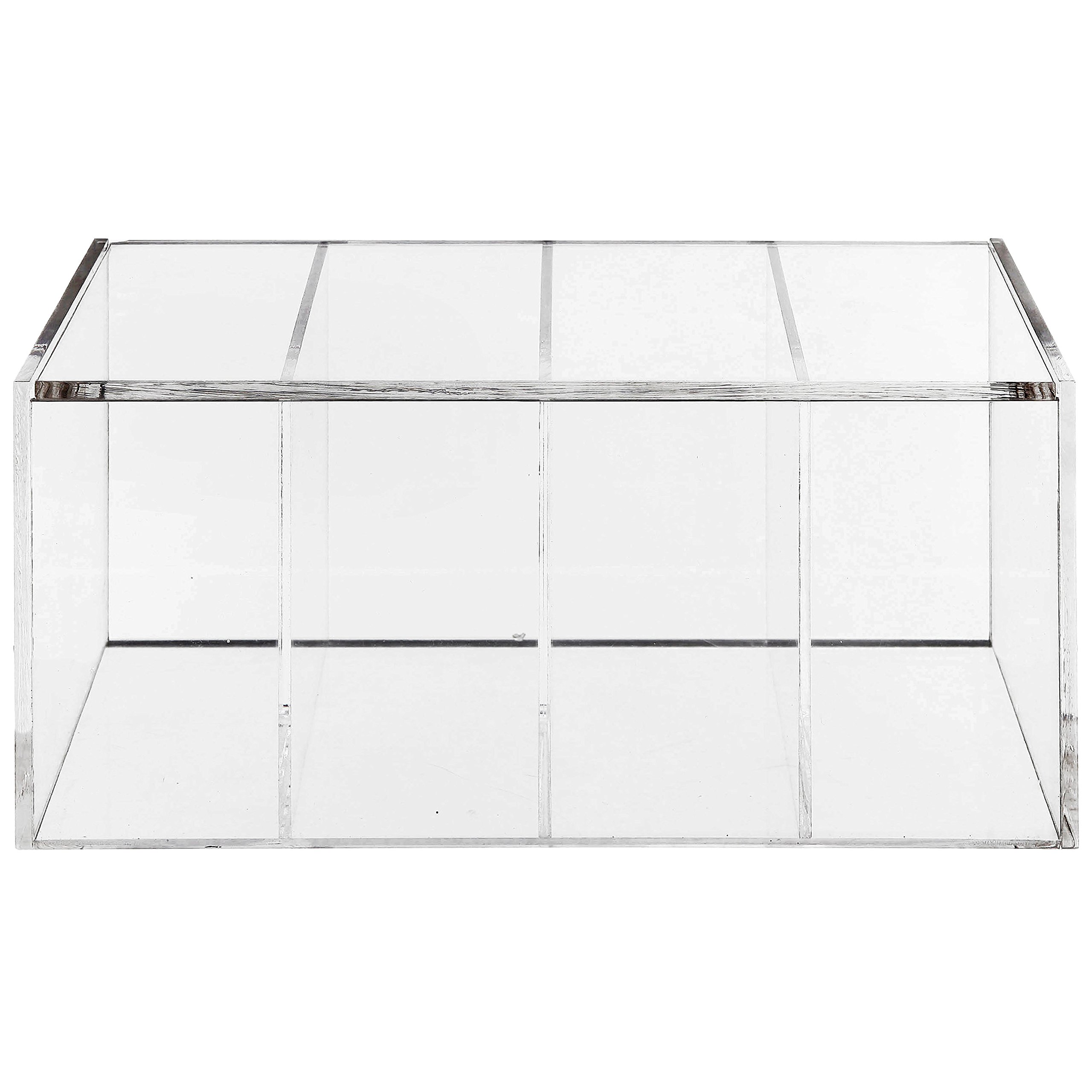 MyGift Deluxe Clear Acrylic Coffee Pod Holder, Coffee Bar Accessories Organizer with 4 Compartments and Hinged Lid