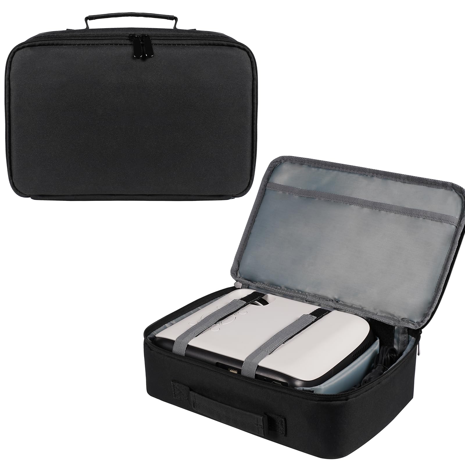NICPOW Projector Carrying Case, 12.8"x8"x3.6" Projector Bag, Mini Projector Carrying Bag Compatible with RD850 and More Movie Projector, Scratch Resistant, Black