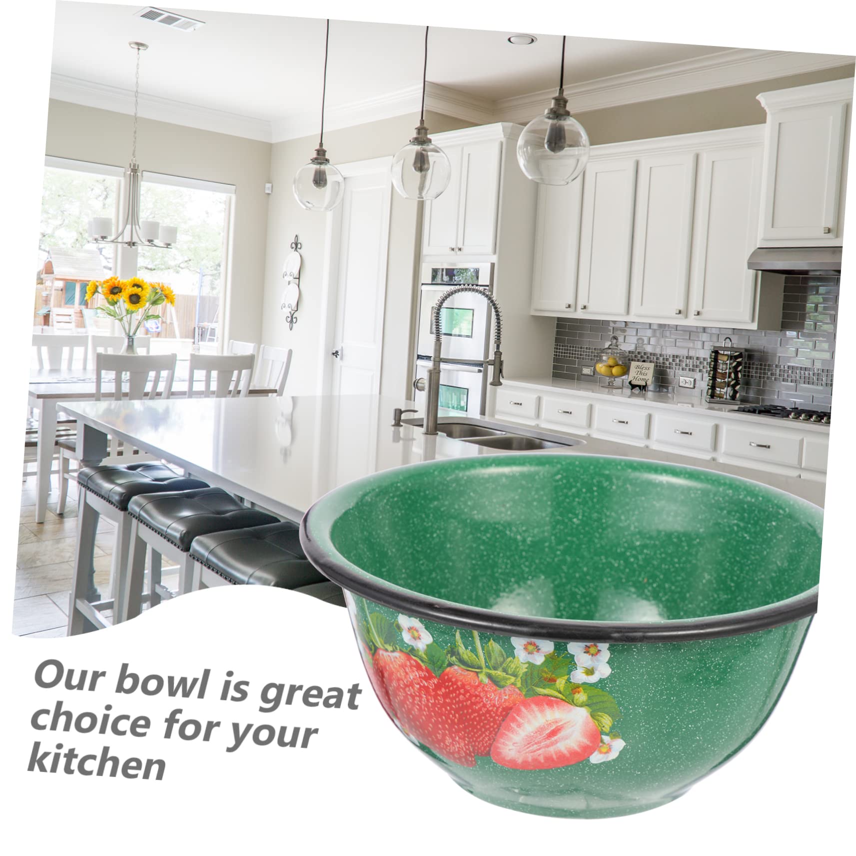 Operitacx Thickened Enamel Bowl Japanese Ramen Bowls Rice Bowls Japanese Pasta Accessories Enamel Popcorn Bowl Kneading Dough Bowl Instant Noddle Bowl Lunch Supply Soup Bowl Food Accessories