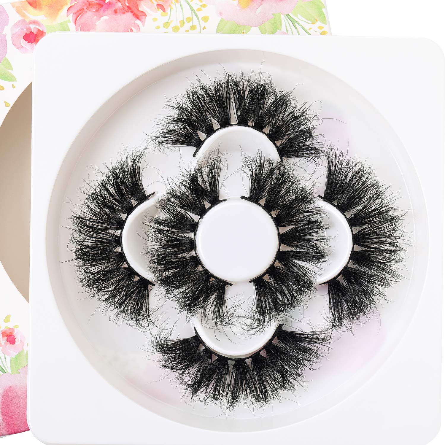 Lethot 25mm Mink Lashes 3D Mink Hair False Eyelashes High Volume Handmade Eye Makeup Tools Fluffy Lashes Pack 09 (LT09)
