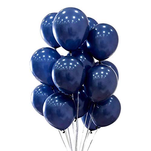 Maylai 50 Pack Navy Blue Balloons 12 Inch(Thick 3.2g/pc) for Wedding Birthday Party,Dark Blue Balloons Round Chrome Helium Balloons, Navy Balloons for Cowboy Party Decorations