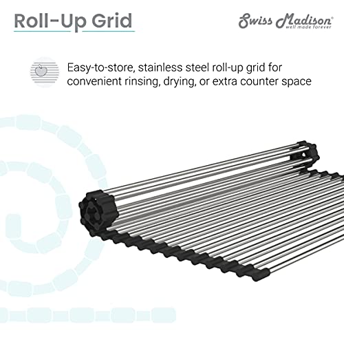 Swiss Madison Well Made Forever SM-RU774 15" x 18" Stainless Steel Roll Up Sink Grid